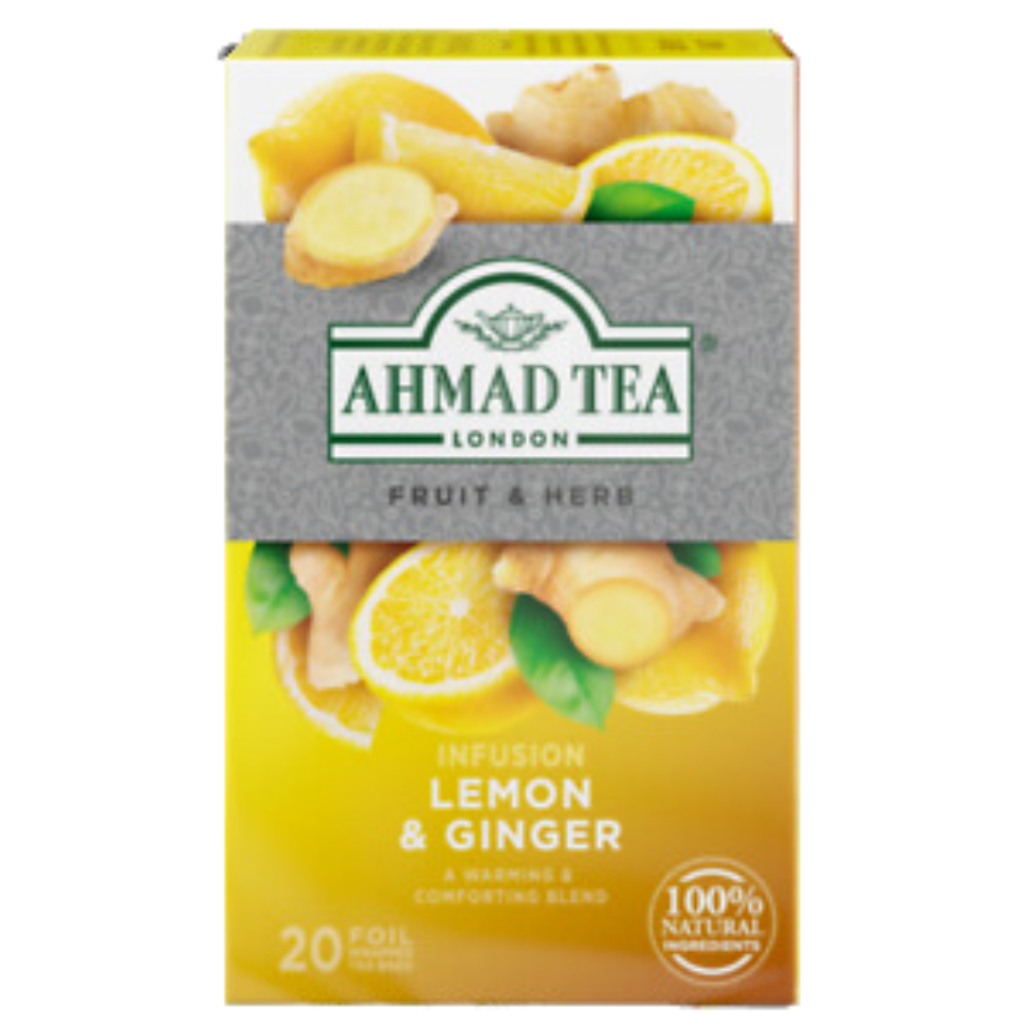 AHMAD TEA LONDON FRUIT AND HERB INFUSION LEMON & GINGER 20's | Shopee ...