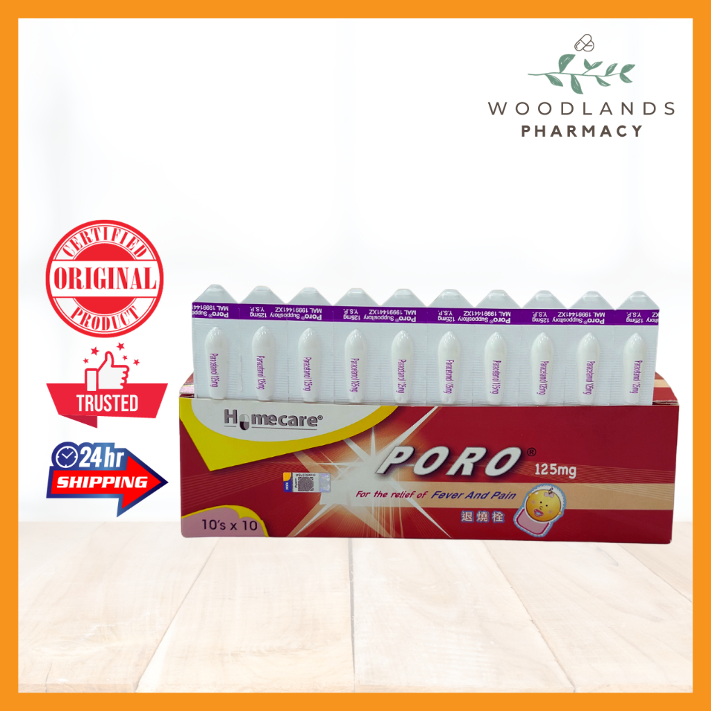 YSP HOMECARE PORO SUPPOSITORY 125MG 10'S (PARACETAMOL) | Shopee Malaysia