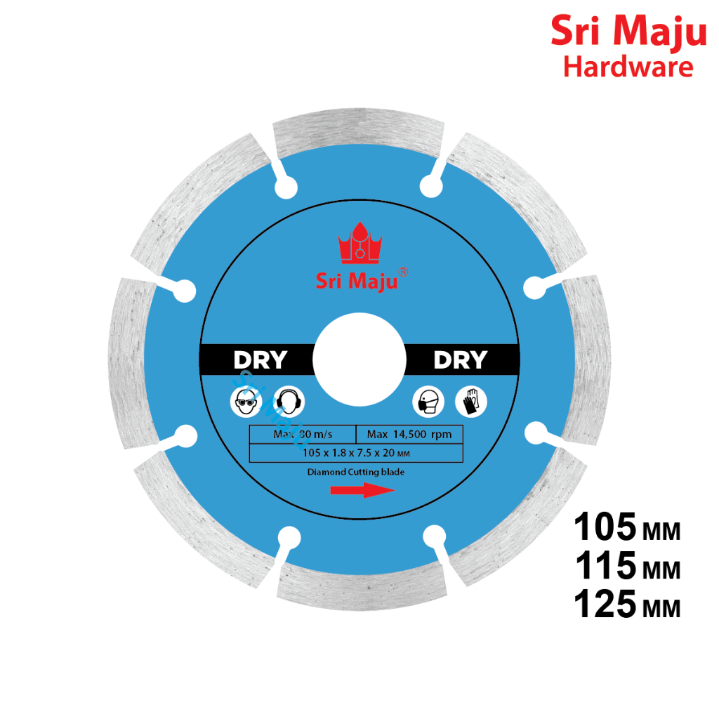 MAJU 105mm 115mm 125mm Diamond Cutting Wheel Concrete Granite Marble ...