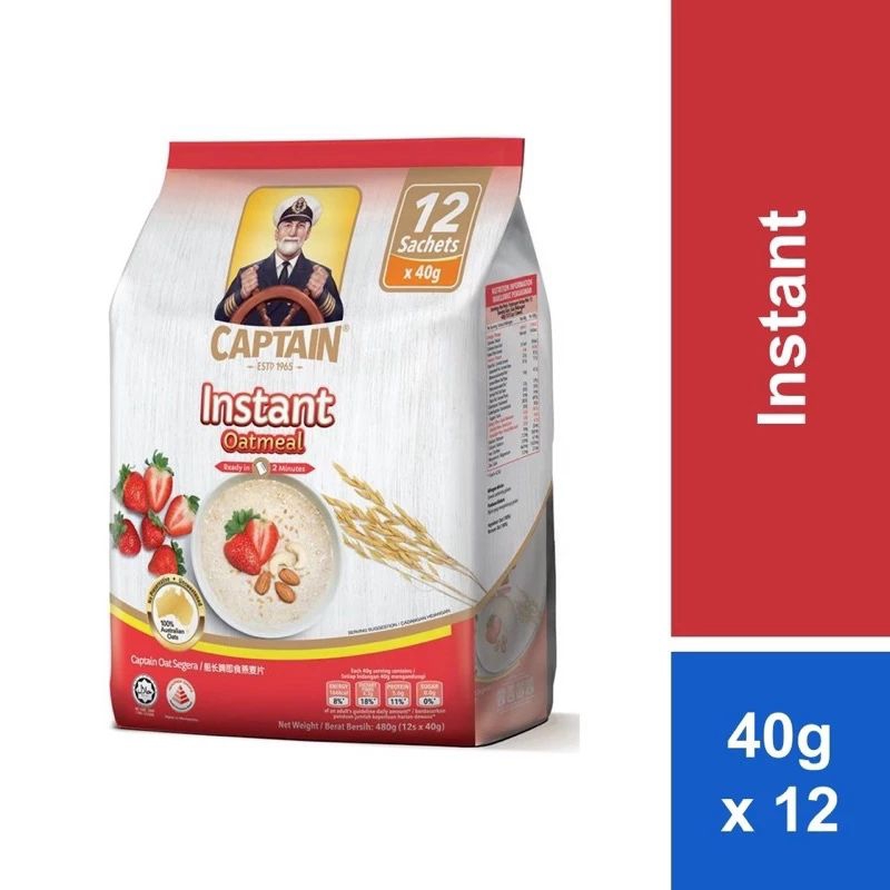 Captain Instant Oatmeal 12 Sachet | Shopee Malaysia