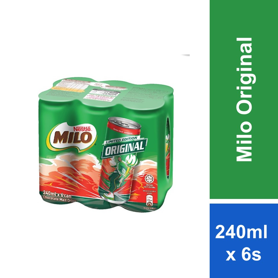 NESTLE Milo Activ-Go Original Can 240ml x 6 Cans (Halal) | Shopee Malaysia