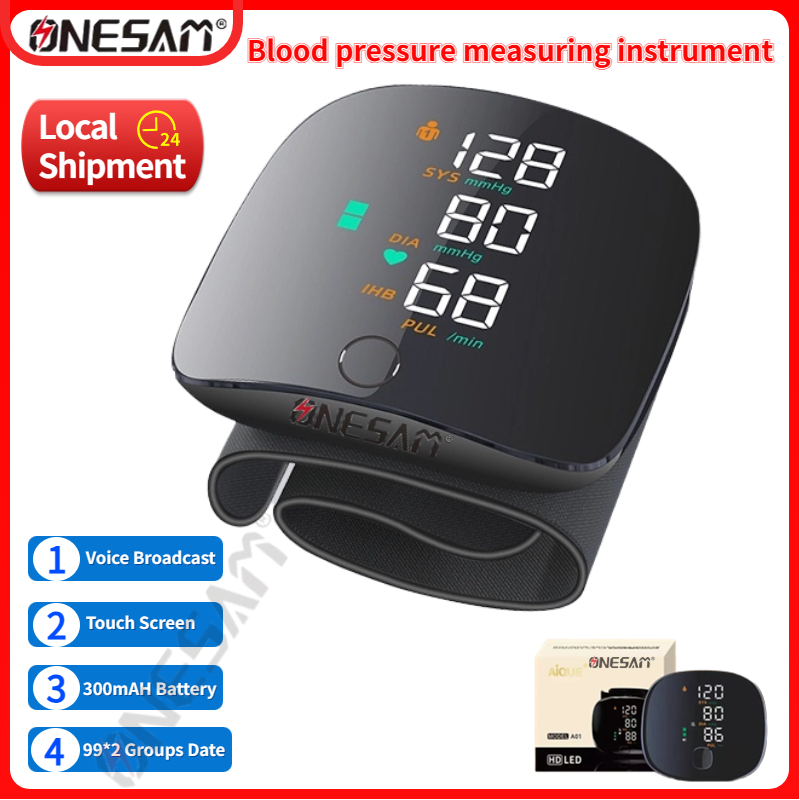 🔥MY Fast🔥Rechargeable Voice Wrist Blood Pressure Monitor High BP Blood ...