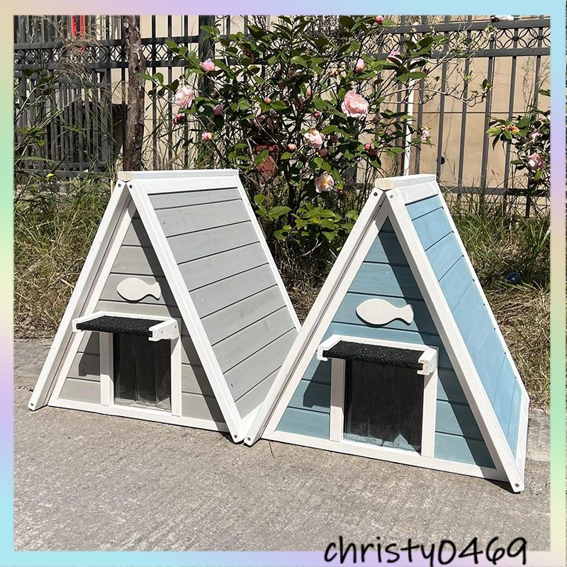 Wandering Cat House Solid Wood Outdoor Rain-Proof Cold-Proof Warm ...