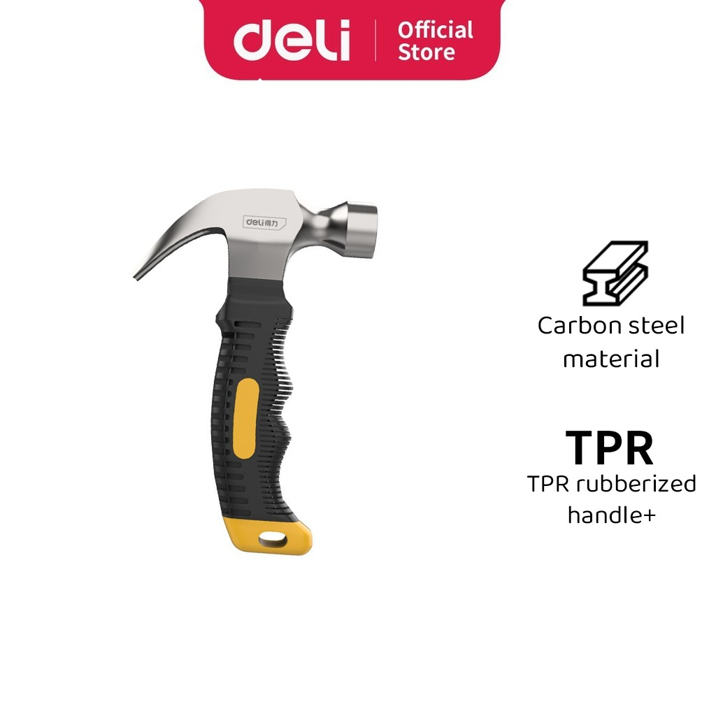 Deli Tools DL441008 Claw Hammer 8oz TPR Rubberized Handle | Shopee Malaysia
