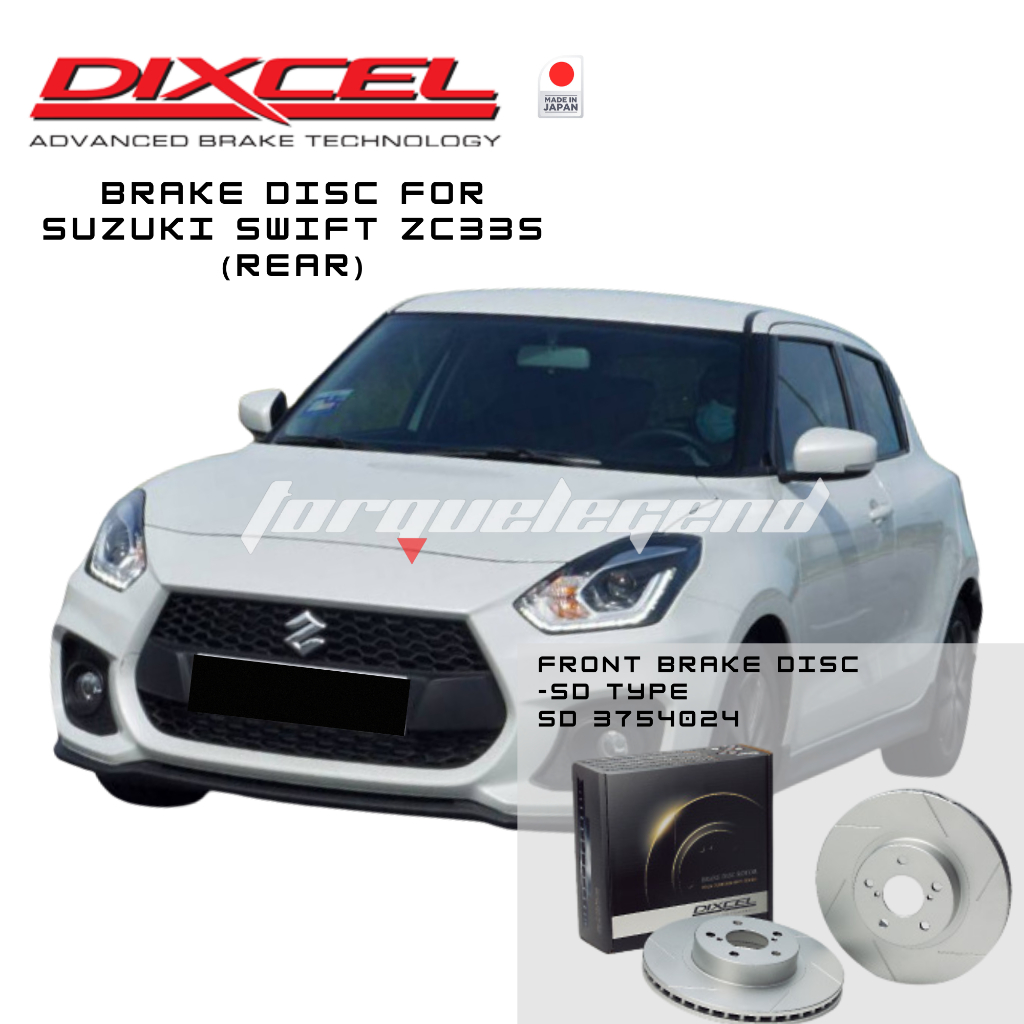 (SUZUKI SWIFT ZC33S) DIXCEL BRAKE DISC SD TYPE REAR SD 3754024 | Shopee ...
