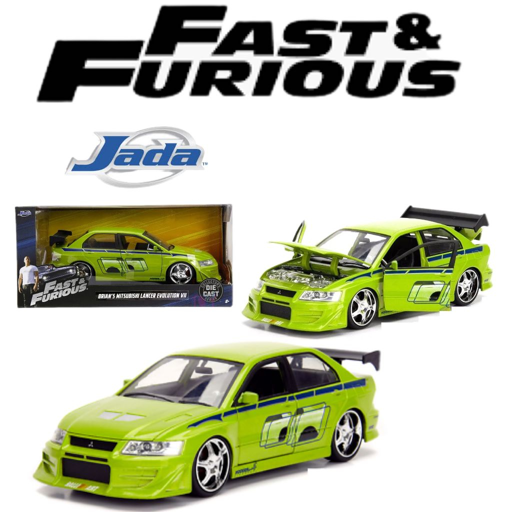 Original Jada Scale124 Fast And Furious Brians Mitsubishi Lancer Evolution Vll Diecast Car