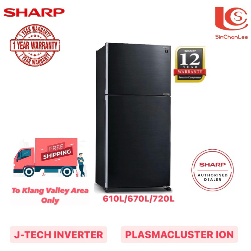 [FREE DELIVERY KLANG VALLEY] SHARP 2 DOOR REFRIGERATOR INVERTER 610L ...