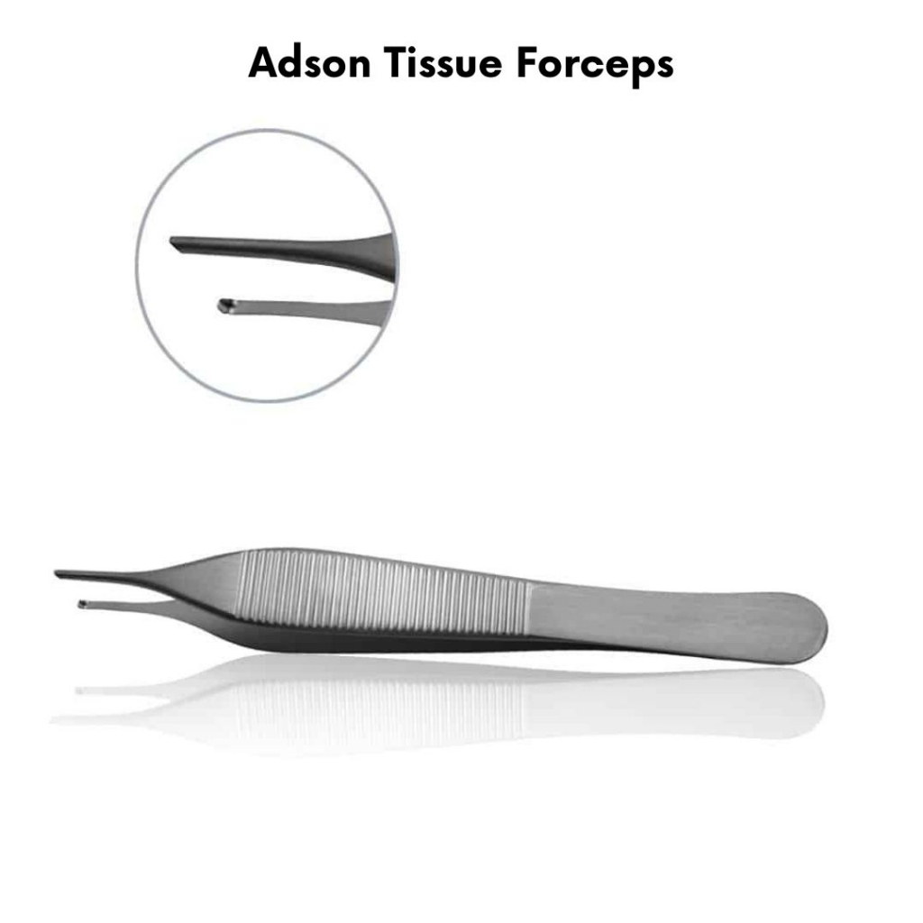 Dental Adson Kocher Tissue Forceps 1x2 Teeth Tweezers Medical Toothed ...
