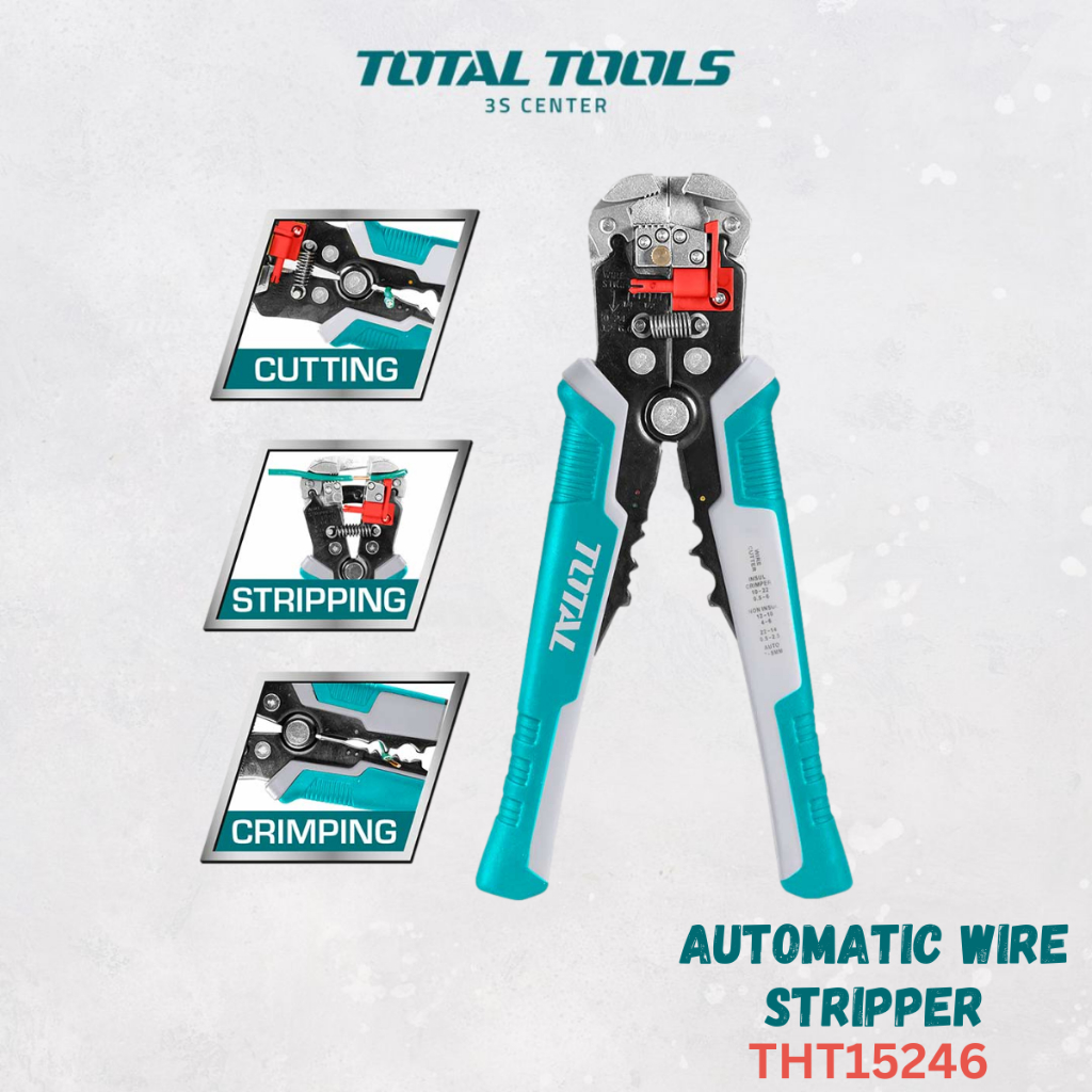 TOTAL Automatic Wire Stripper, 3-in-1 Multi-function Tool for Stripping ...