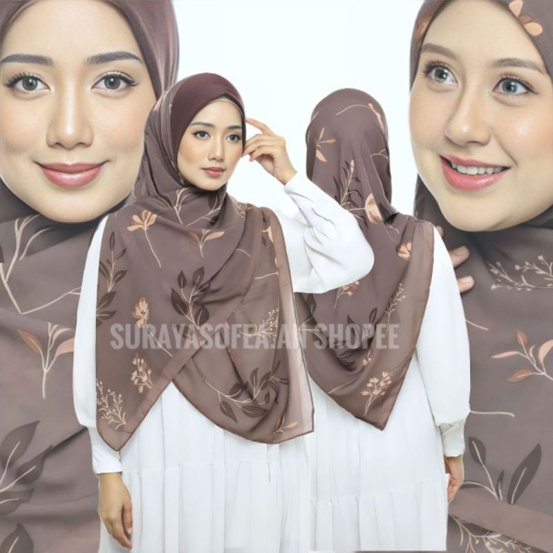 [4] Bidang 52 - 55 Tudung Bawal Labuh Chiffon Awning Scuba Corak ...