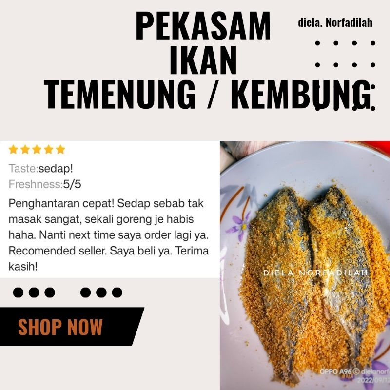 Pekasam Ikan Temenung | Kembung Sedap 2/3 Ekor | Shopee Malaysia