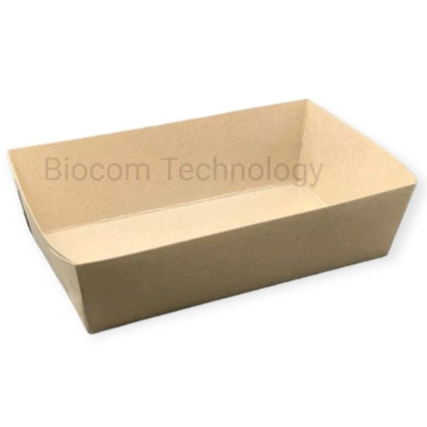 50pcs Brown Paper Open Tray 600ml 9BPOT16 Nasi Lemak French Fries Cake ...