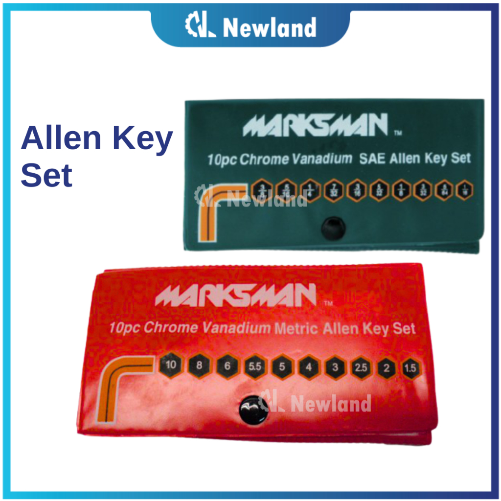 Marksman Allen Key Set / Hex Key Wrench Chrome Vanadium (Inch or mm ...