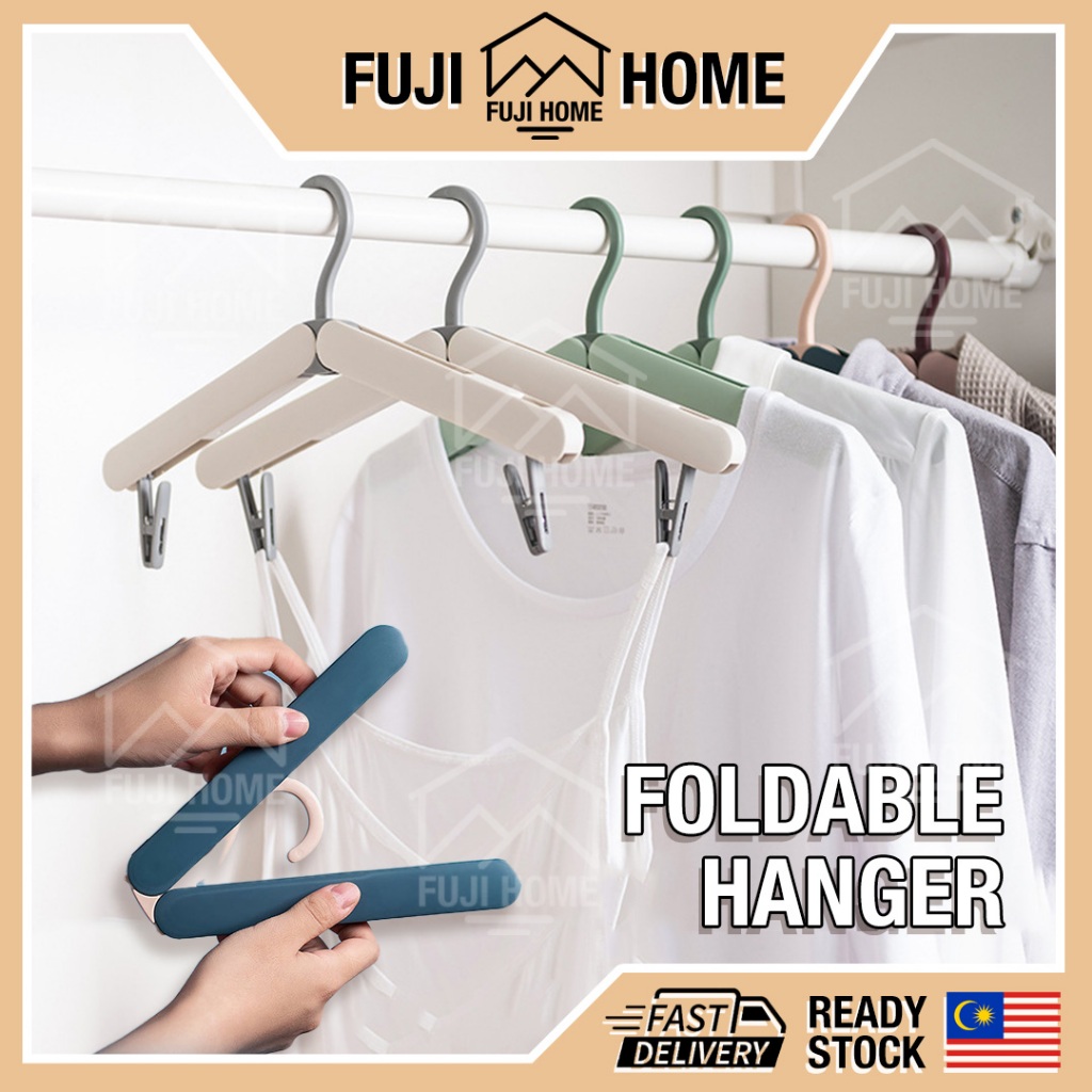 🏠READY STOCK🏠Folding Hanger WIth Clip Multifunction Portable Travel ...