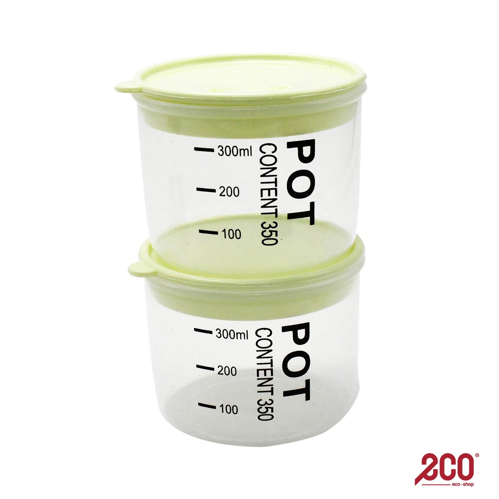 Eco Shop Round Plastic Pot Container 300ml (2pcs/pack) - AC-L015-T05-06 ...