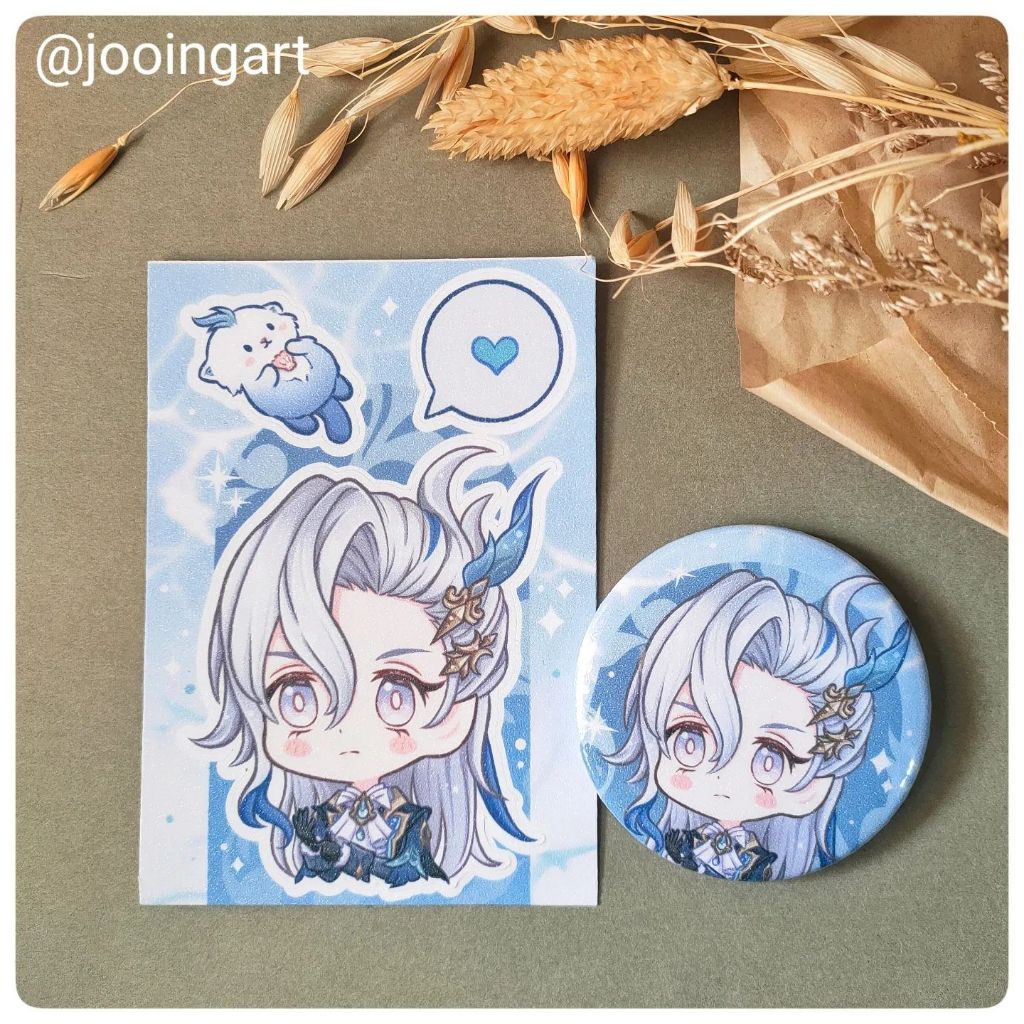 Genshin Impact - Neuvillette Sticker Sheet & 58mm Badges | Shopee Malaysia