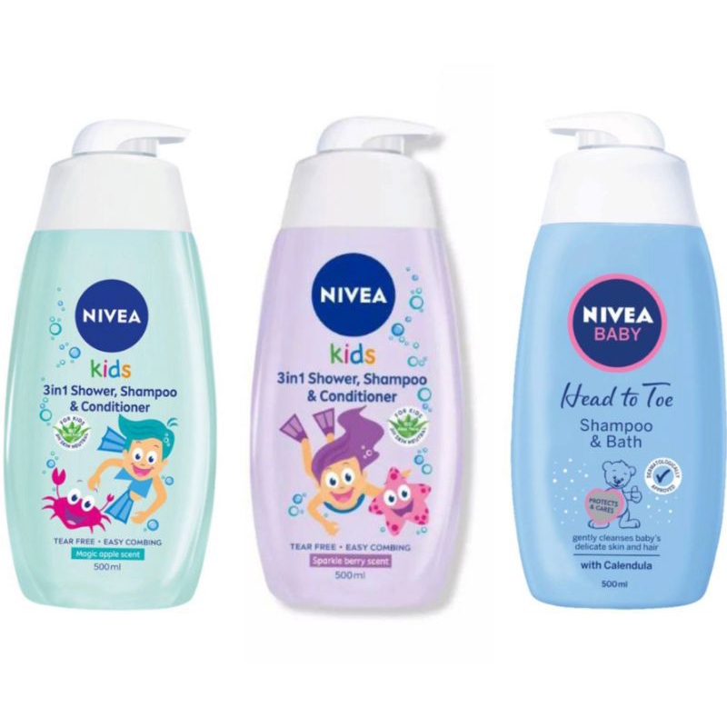 Nivea Baby Head To Toe Body Wash | Kids 3 in 1 Shower Shampoo ...