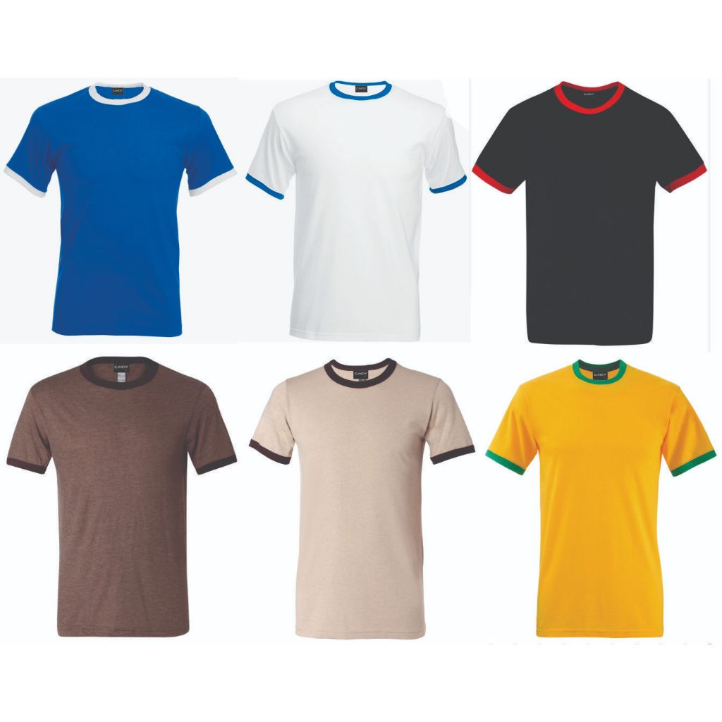 T Shirt Plain Unisex Premium Cotton Plain Men Women Adult Ringer T ...