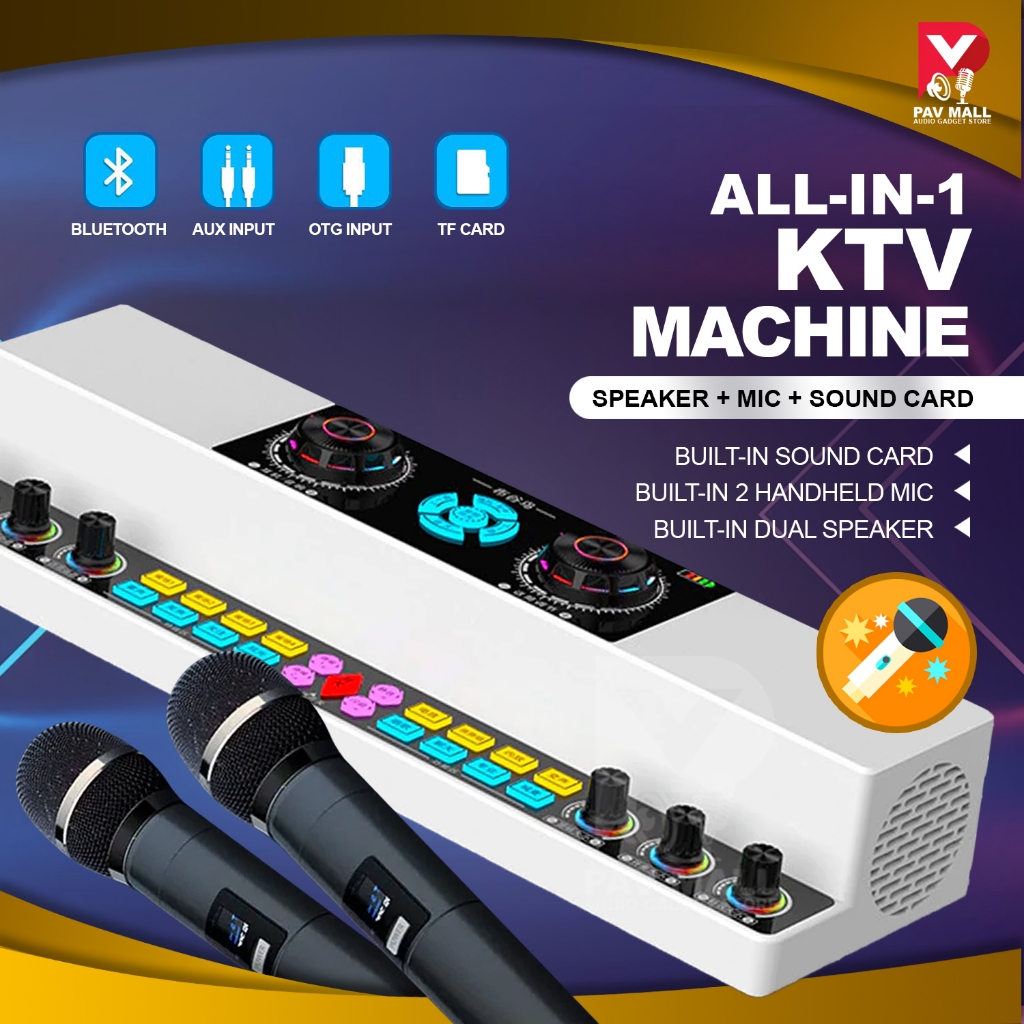 Karaoke Speaker with Sound Card + Microphone (All-in-One) Audio ...