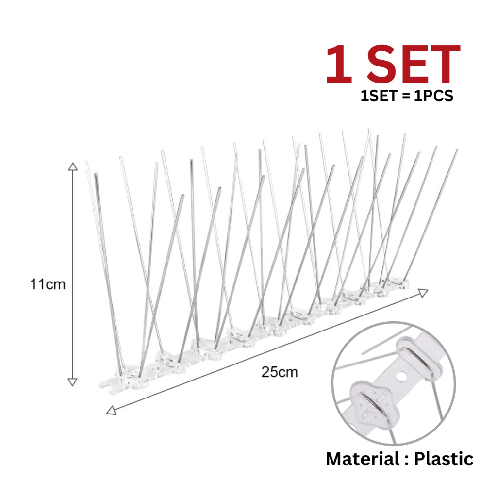 33cm Bird Repellent Mat Spikes S/Steel Animal Repeller Chase Birds ...