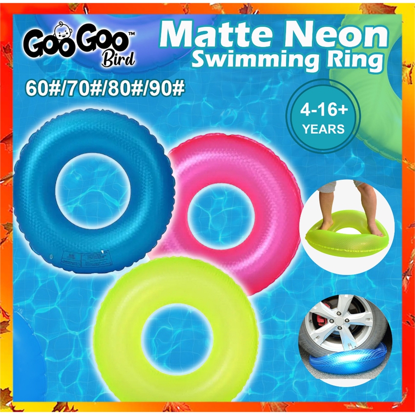 GOOGOO BIRD Matte Neon Color Inflatable Swimming Ring Float Tube For ...