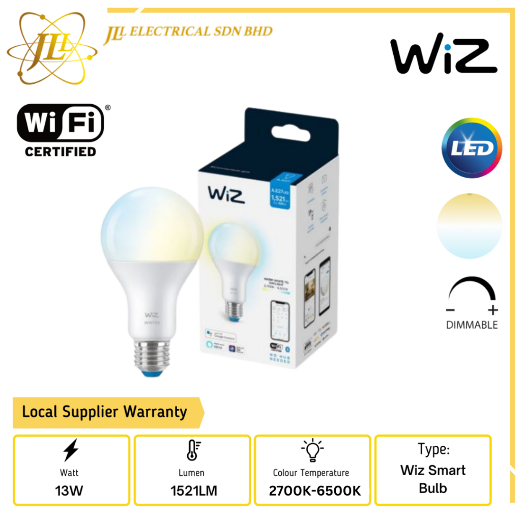 WiZ 13W A67 E27 1521LM TUNABLE WHITE 2700-6500K + RGB LED SMART BULB | Shopee Malaysia