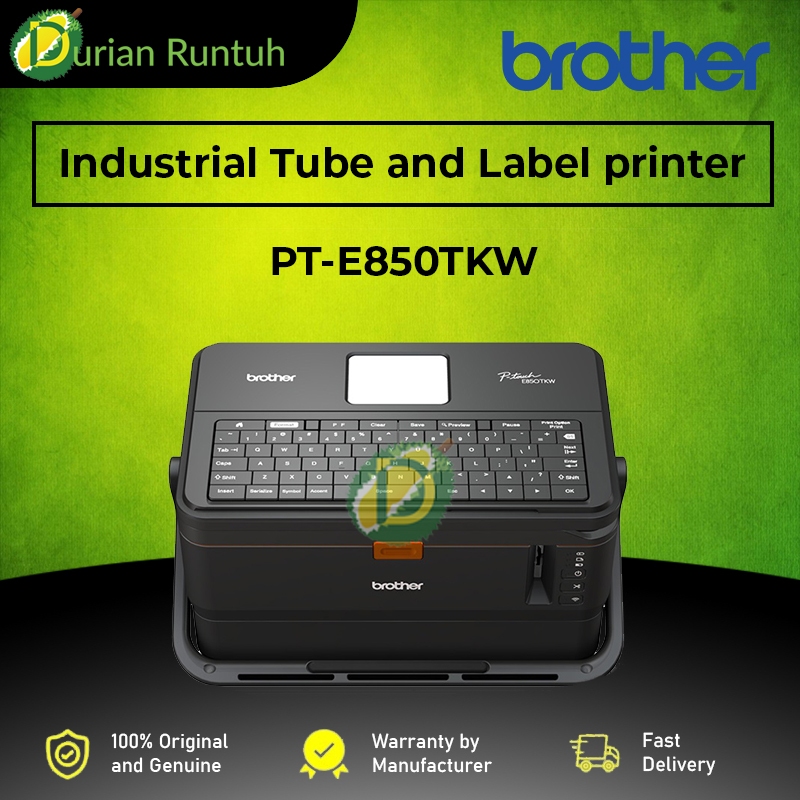 Brother PT-E850TKW Industrial PVC Portable Label Maker Tube Heat Shrink ...
