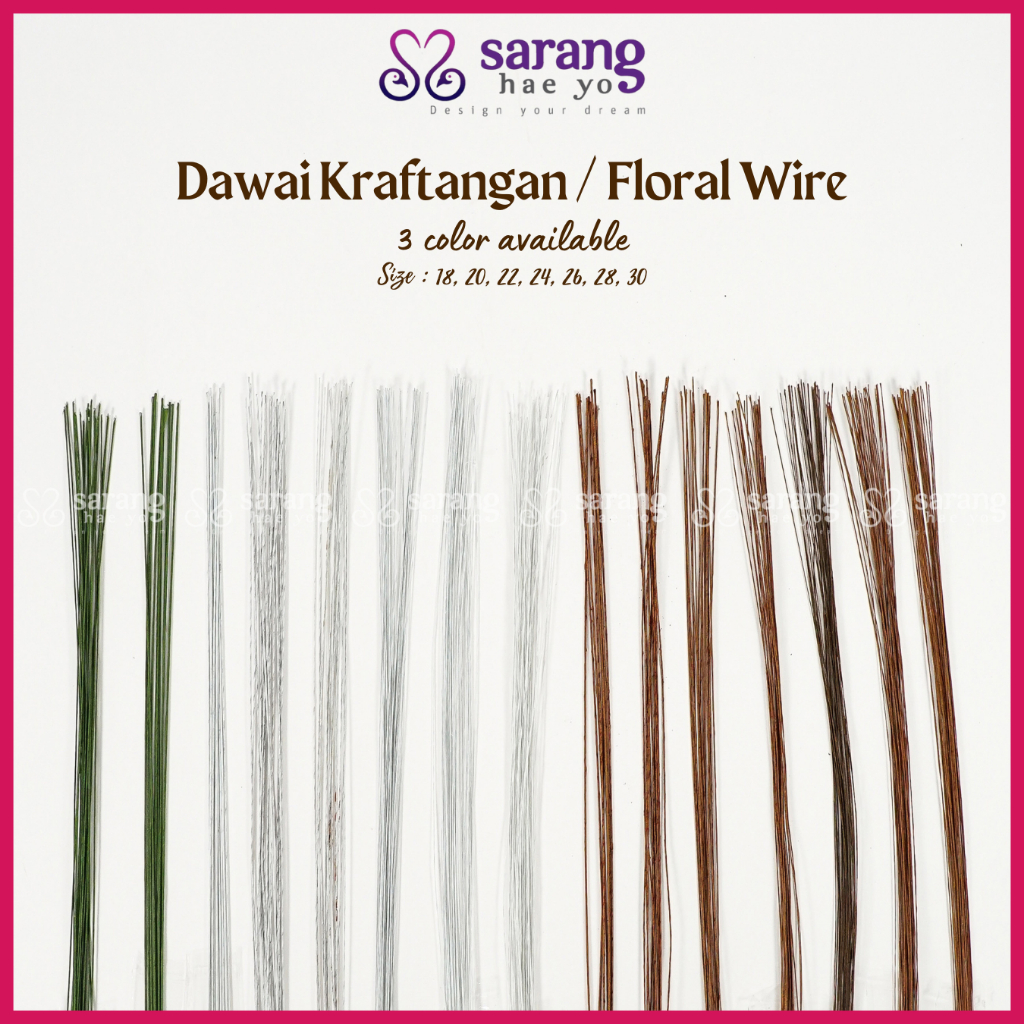 Floral Wire Flower Stem Dawai Bunga Dawai Hijau Dawai Putih Dawai ...