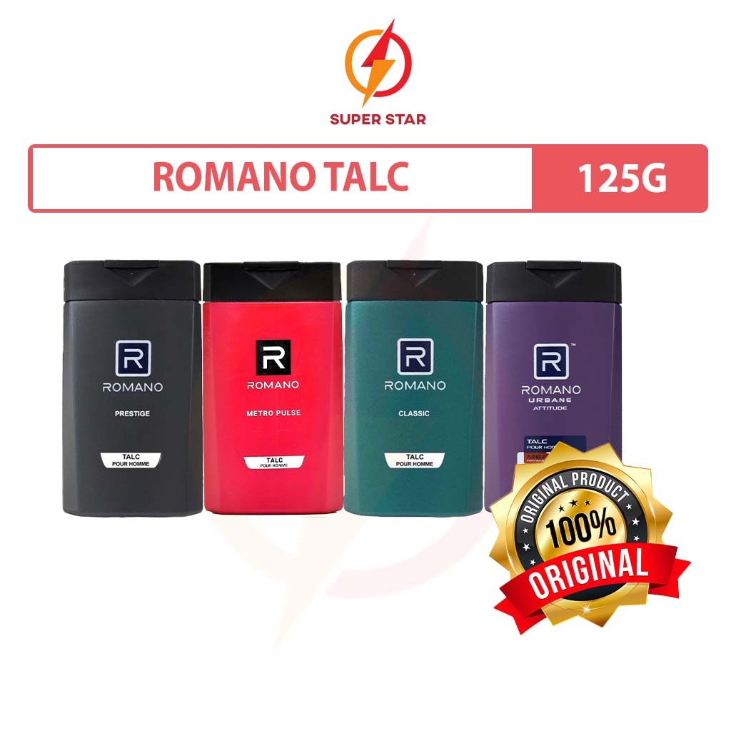 Romano Talc Pour Homme (Prestige/Metro Pulse/Classic) 125g | Shopee ...