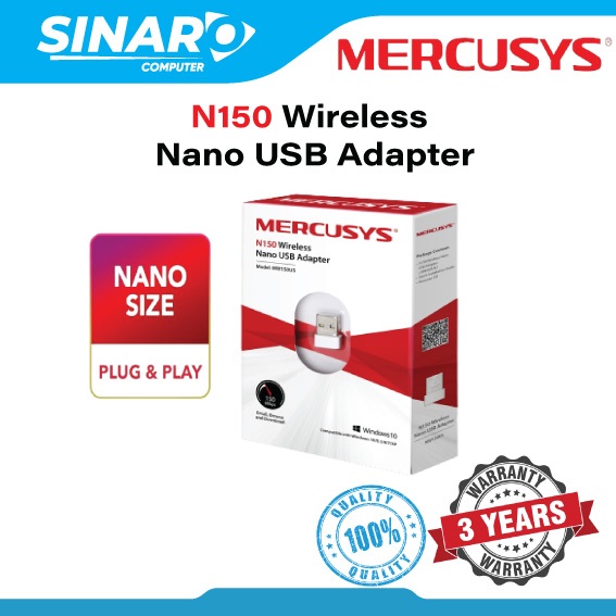 Mercusys MW150US 150Mbps Nano Mini USB Wireless Wifi Adapter For Laptop ...