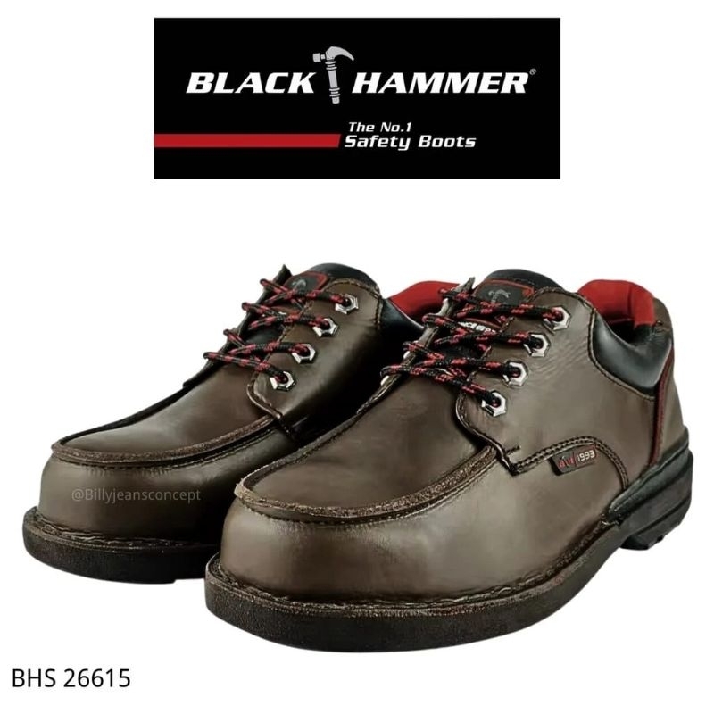 Black Hammer Safety Boot / Safety Shoes l Leather But Keselamatan BHS ...