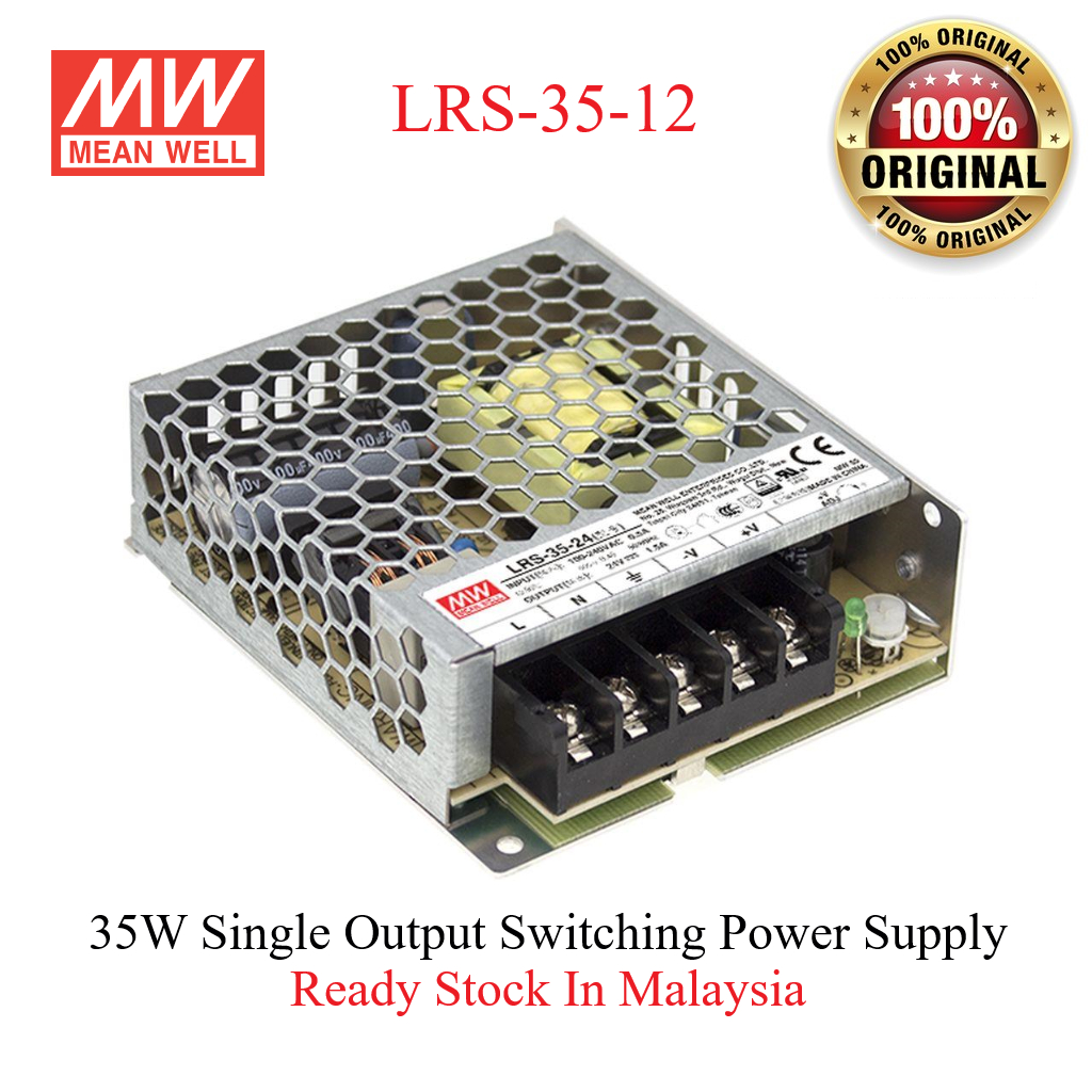 Mean Well LRS-35-24 LRS-35-12 LRS-35-5 power supply 35W, 24V/1.5A, 12V ...