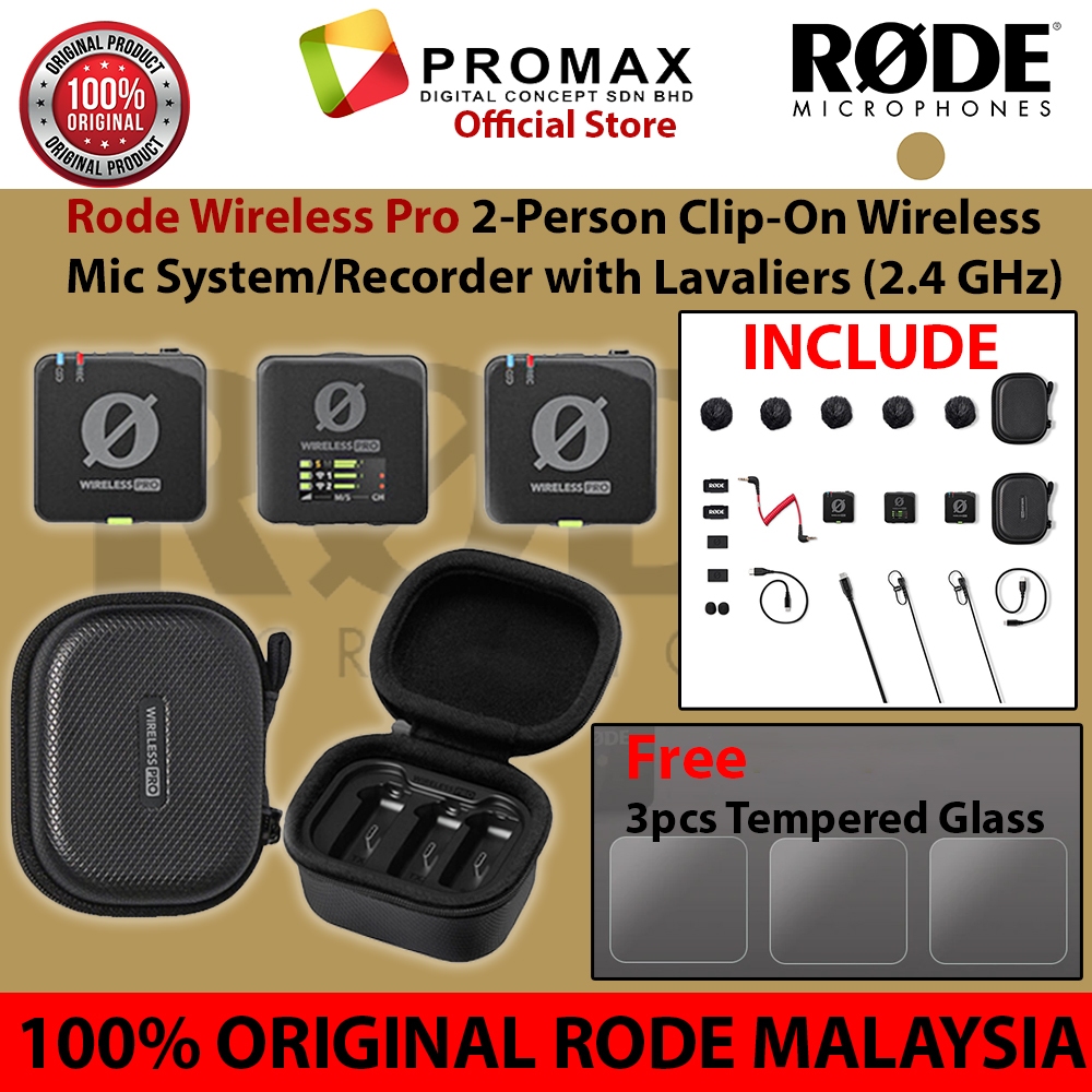 RODE Wireless PRO 2-Person Clip-On Wireless Microphone System/Recorder ...