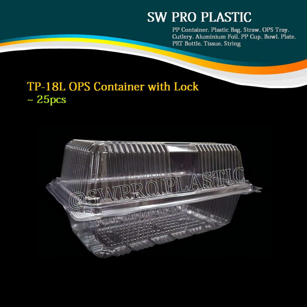 TP-18L ±25's OPS Plastic Tray / Disposable Packaging Food Tray / Bekas ...