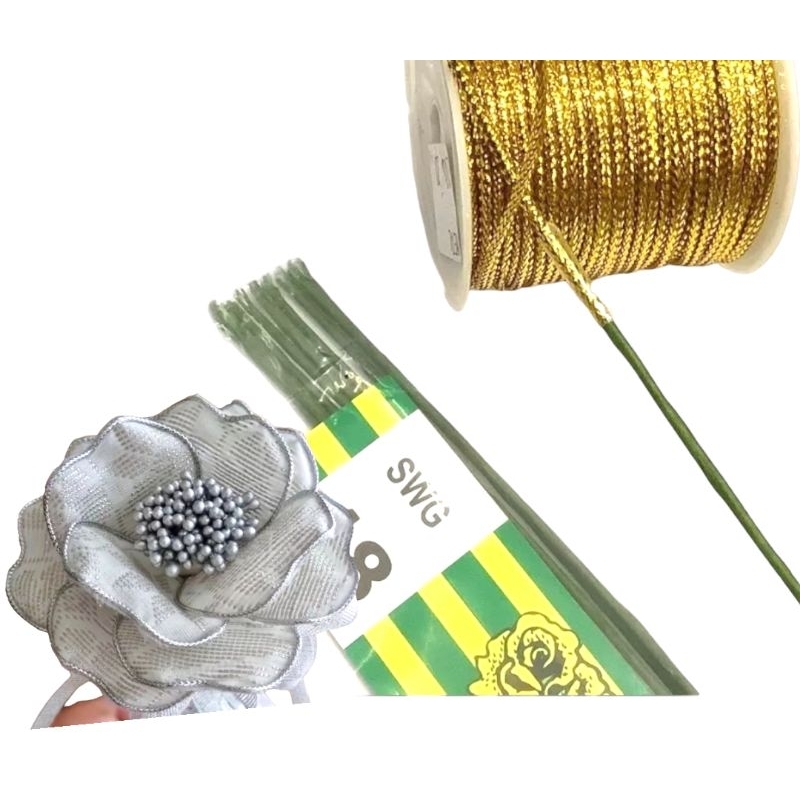 tali gold silver kosong 16 spin braid cord without thread/tali bunga ...