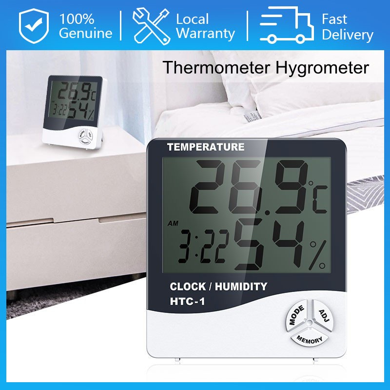 Thermometer Digital Clock Humidity Meter Thermometer Hygrometer ...