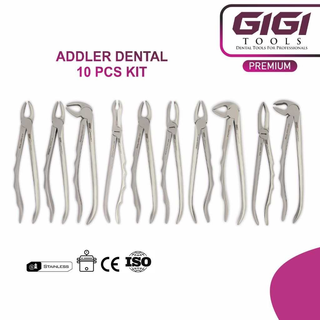 GIGI Tools Extracting Forceps Set 10Pcs Adult Forceps Kit For ...