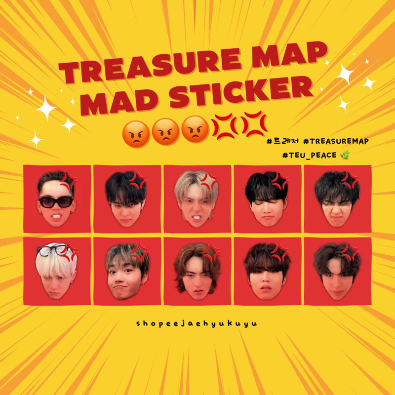 [NEW] TREASURE MAP TMAP Mad Sticker Teupeace Angry Stickers Happy Mail ...