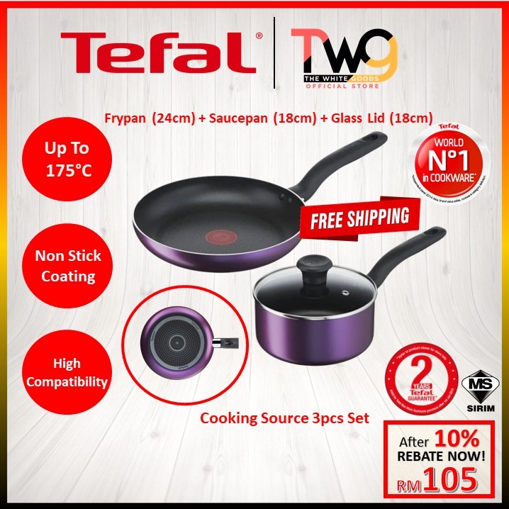 [FREE SHIPPING] Tefal B504S2 Cooking Source 3pcs Set (Frypan (24cm ...