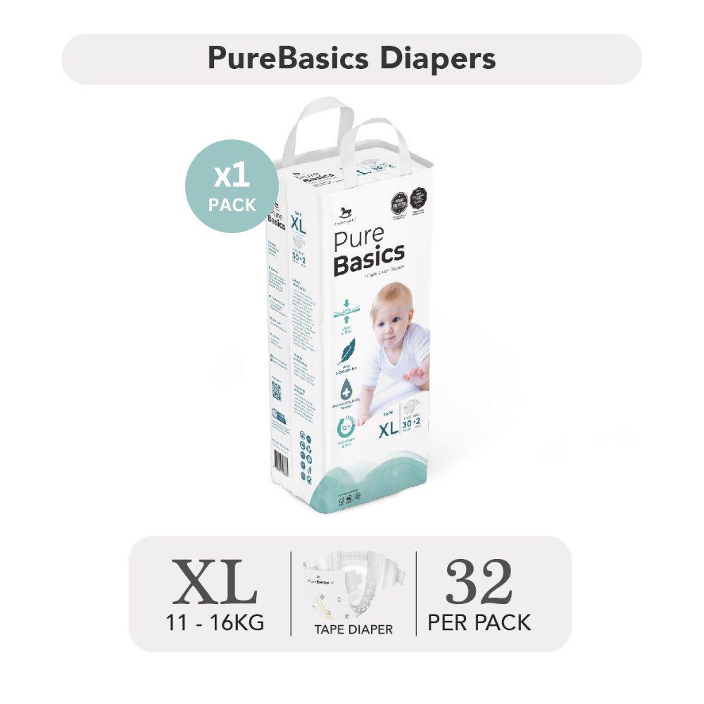 Applecrumby PureBasics Baby Diapers Chlorine-Free 12Hour Ultra ...