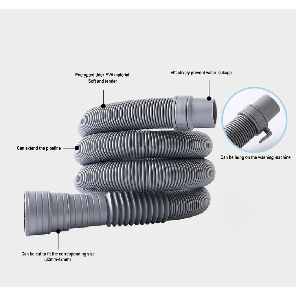 Washing Machine Dishwasher Drain Hose Outlet Water Pipe 2m 3m | Shopee ...