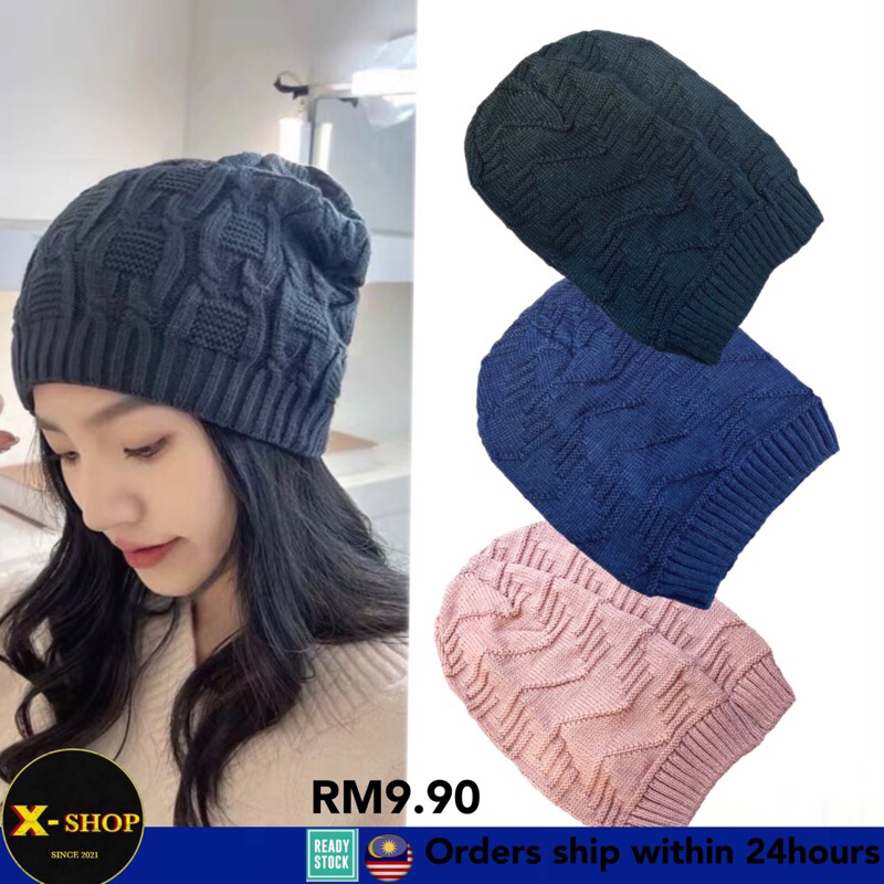 Snowcap Beanie Men Women Unisex Long Beanie Hat Winter Knitted Hat ...