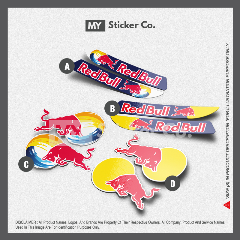 Sticker - Red Bull Design (Pair - 2 Pieces/Set) | Shopee Malaysia