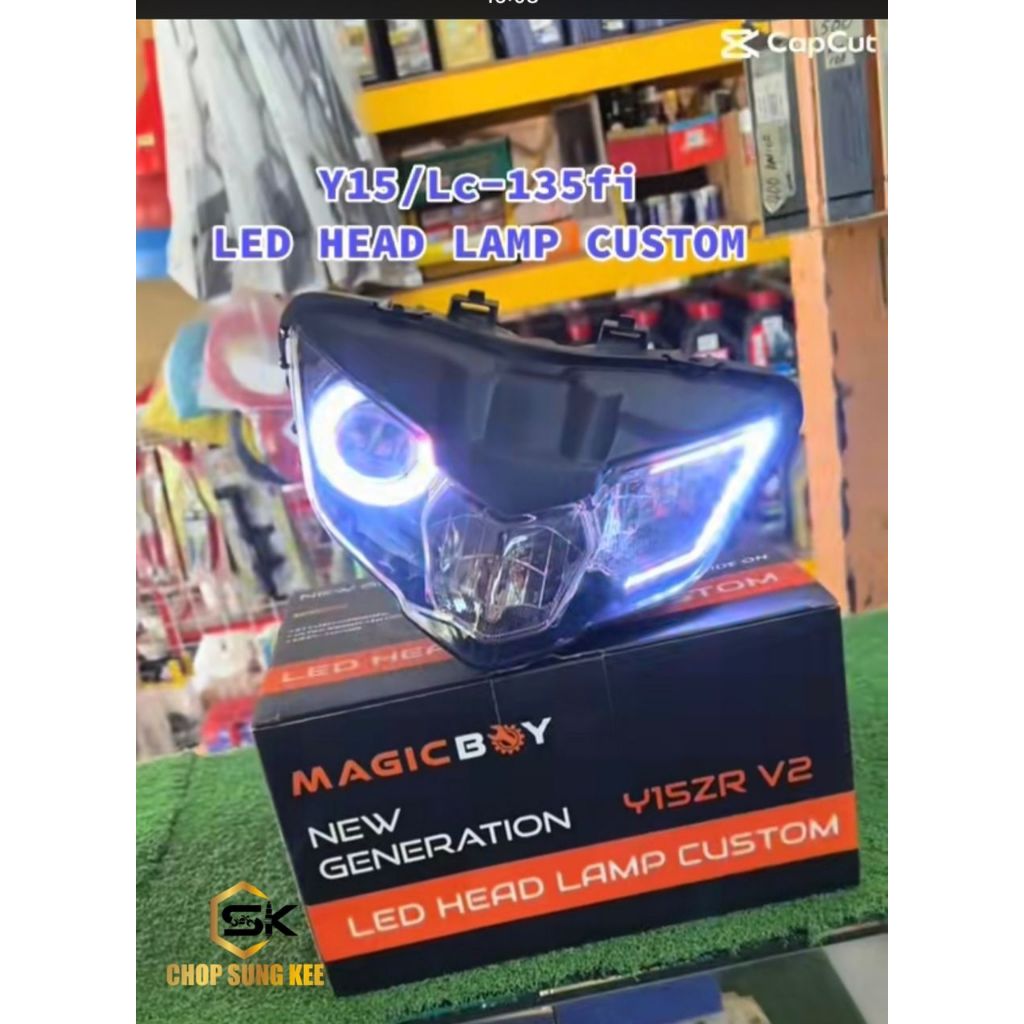 YAMAHA Y15 Y15ZR V2 & LC135 FI V8 MAGIC BOY HEAD LAMP LED CUSTOM APP C1 LIGHT LAMPU (Warranty 3 ...