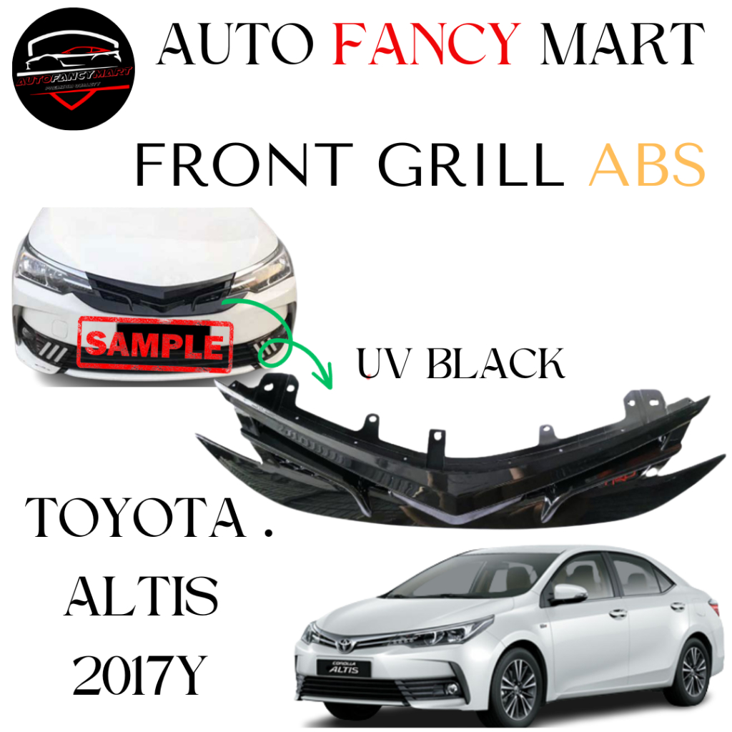 TOYOTA ALTIS 2017 - 2019 TRD FRONT GRILL GRILLE GLOSSY BLACK COLOUR ...
