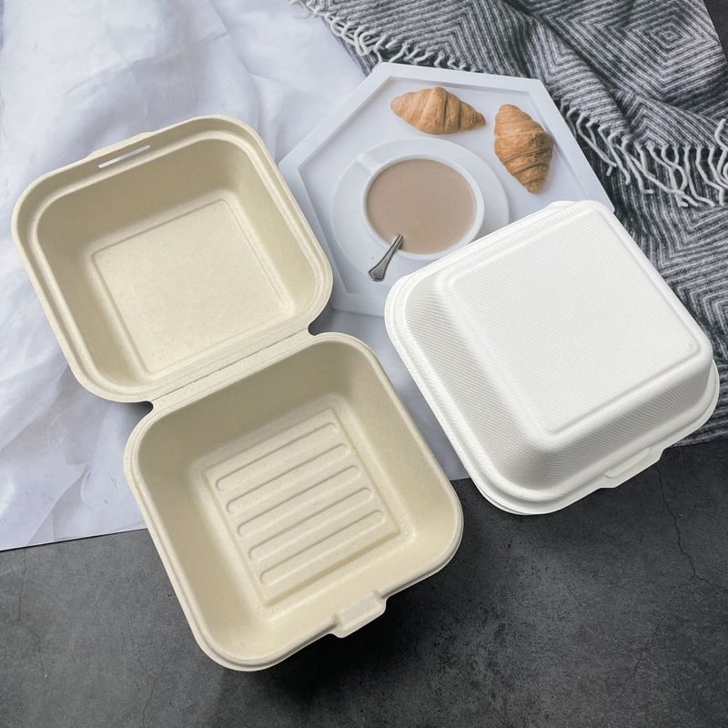 FLOWSY Food Packaging Korean Bento Burger Box Include Sticker Sfork ...