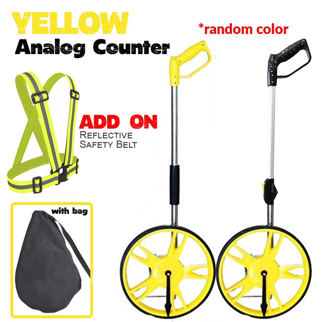 Folding Distance Measuring Wheel Analog Counter Adjustable Measure Tool ...