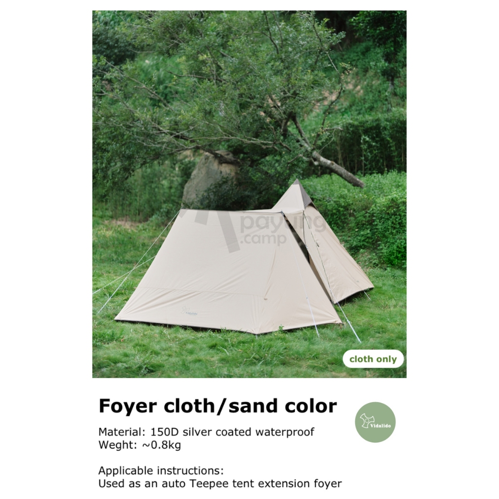 VIDALIDO Extended Awning / Foyer Cloth for Automatic Indiana Teepee ...
