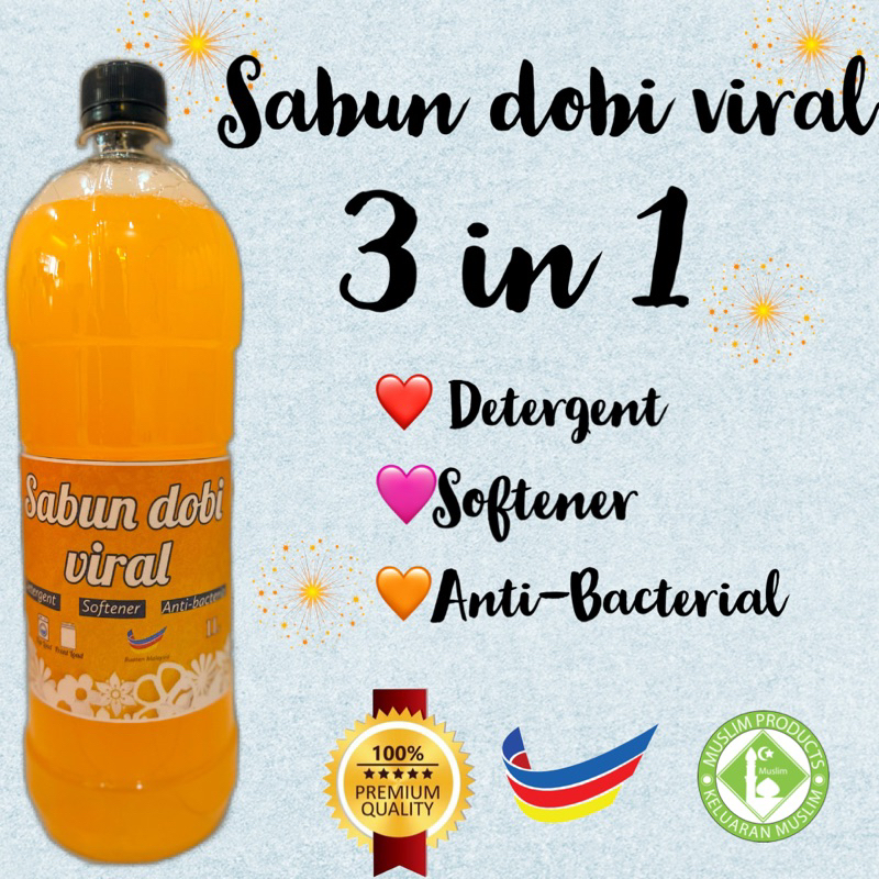 Sabun dobi Viral 1L / Laundry detergent viral / sabun paling wangi ...