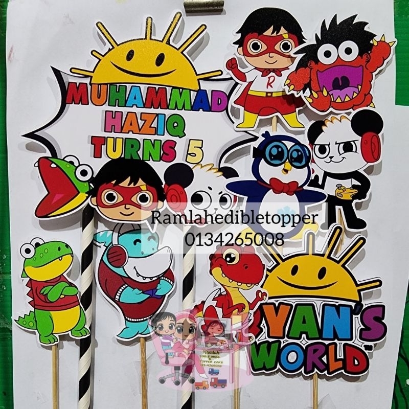 TOPPER CAKE CARTOON RYAN WORLD | Shopee Malaysia